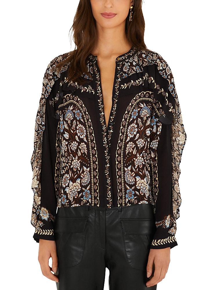 FARM RIO Farm Rio Daniela Band Collar Blouse